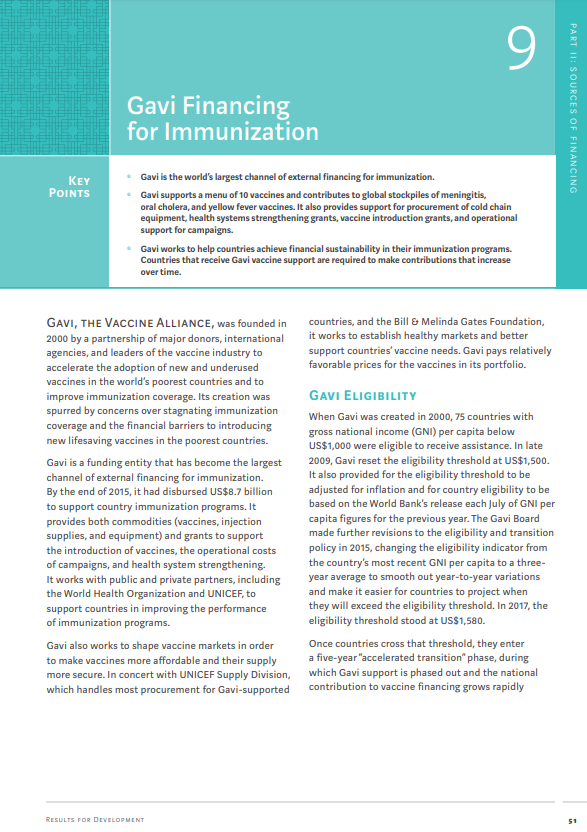 IMFIN brief 9: Gavi financing for immunization - Immunization Economics
