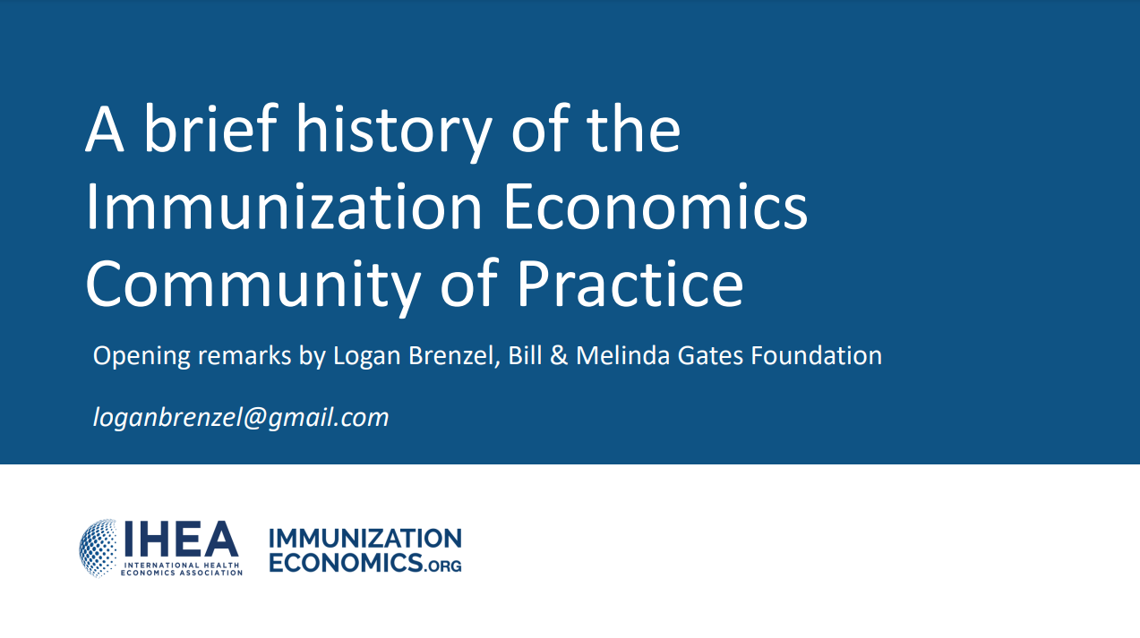 A brief overview of the Immunization Economics community of practice - Immunization Economics