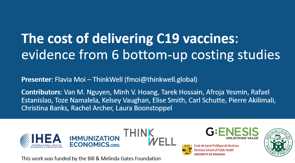 The cost of delivering C19 vaccines: evidence from 6 bottom-up costing studies - Immunization ...