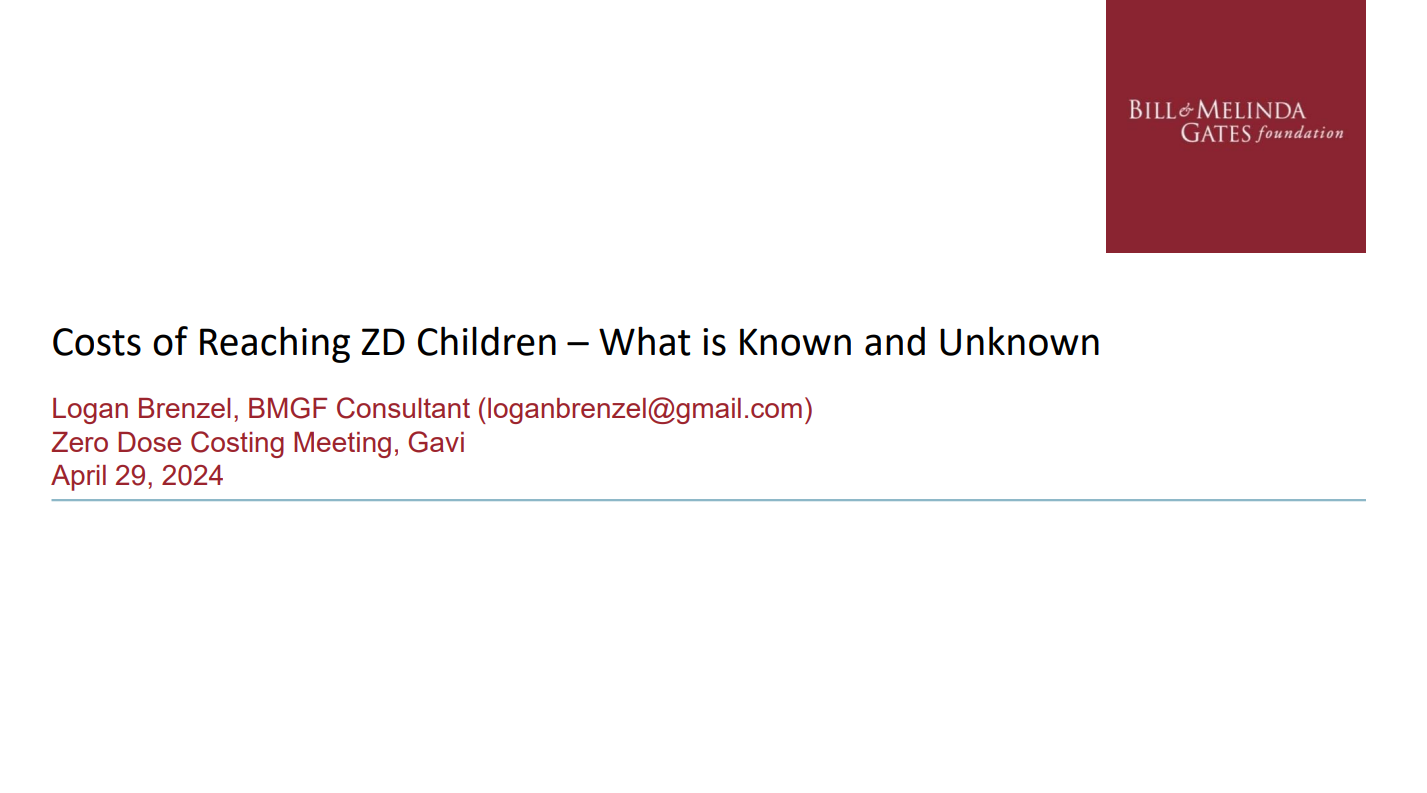 Costs of reaching zero-dose children – what is known and unknown ...