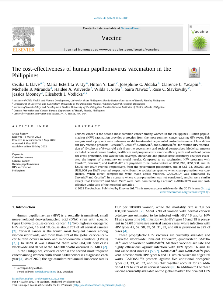 The cost-effectiveness of human papillomavirus vaccination in the ...