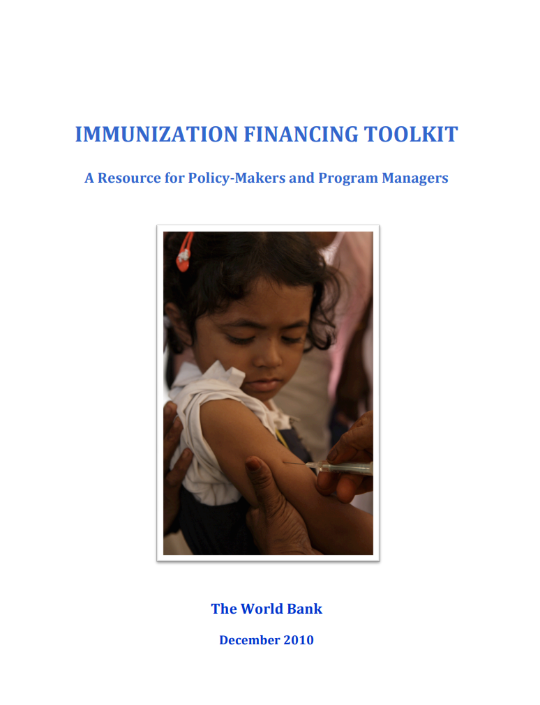 Immunization financing toolkit - Immunization Economics